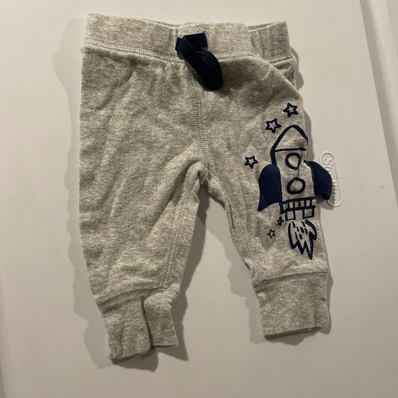 Bottoms | Gerber Baby Organic Cotton Grey Rocket Ship Pants 3 Months ...